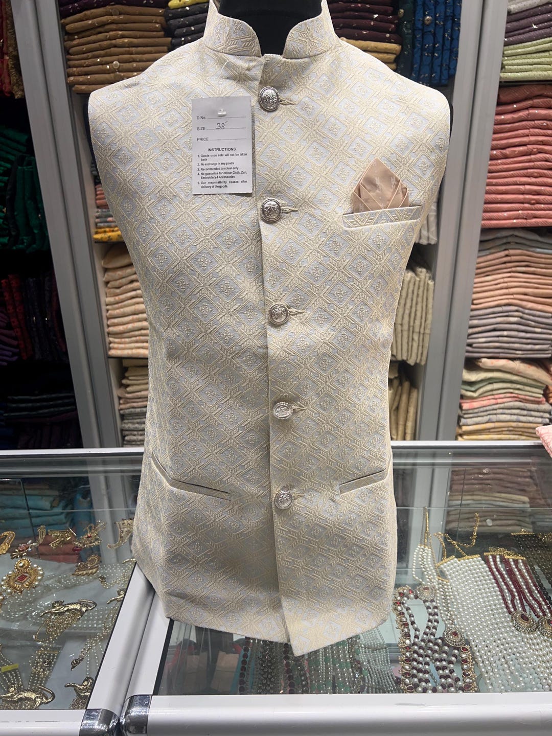 Grey Brocade Waistcoat With Silver Buttons - Etsy