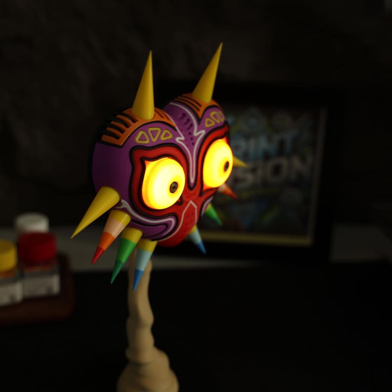 Majora’s Mask 3D Printed LED Zelda Desk Table Decor With Glowing Lights ...