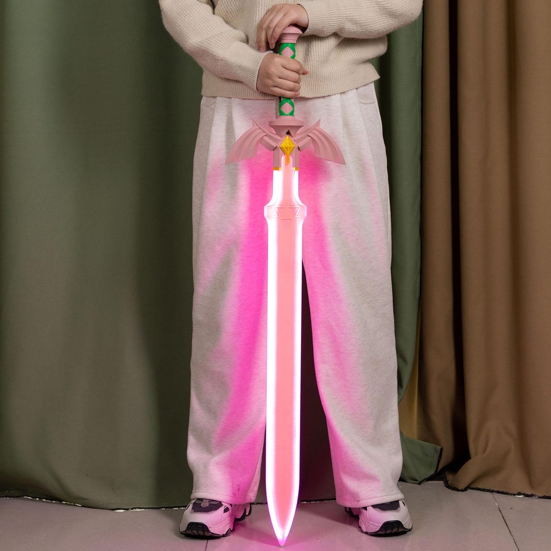 Zelda Pink Master Sword Light-up Edition LED Gaming Sword Custome ...