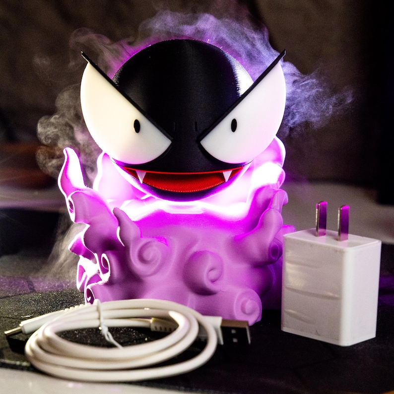 Gastly Ghost Humidifier 3D Printed LED Table Lamp Decor for Gamers ...