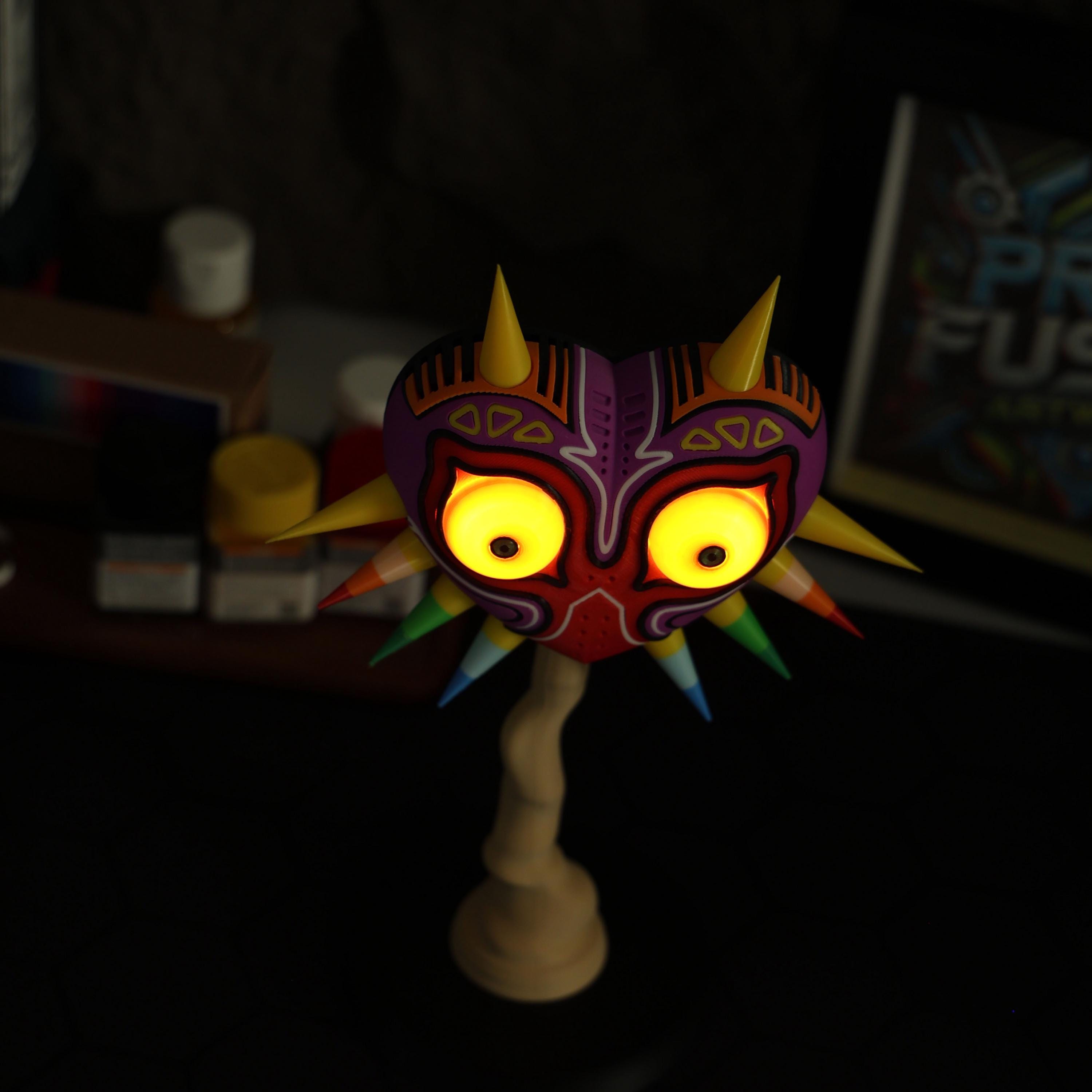 Majora’s Mask 3D Printed LED Zelda Desk Table Decor With Glowing Lights ...