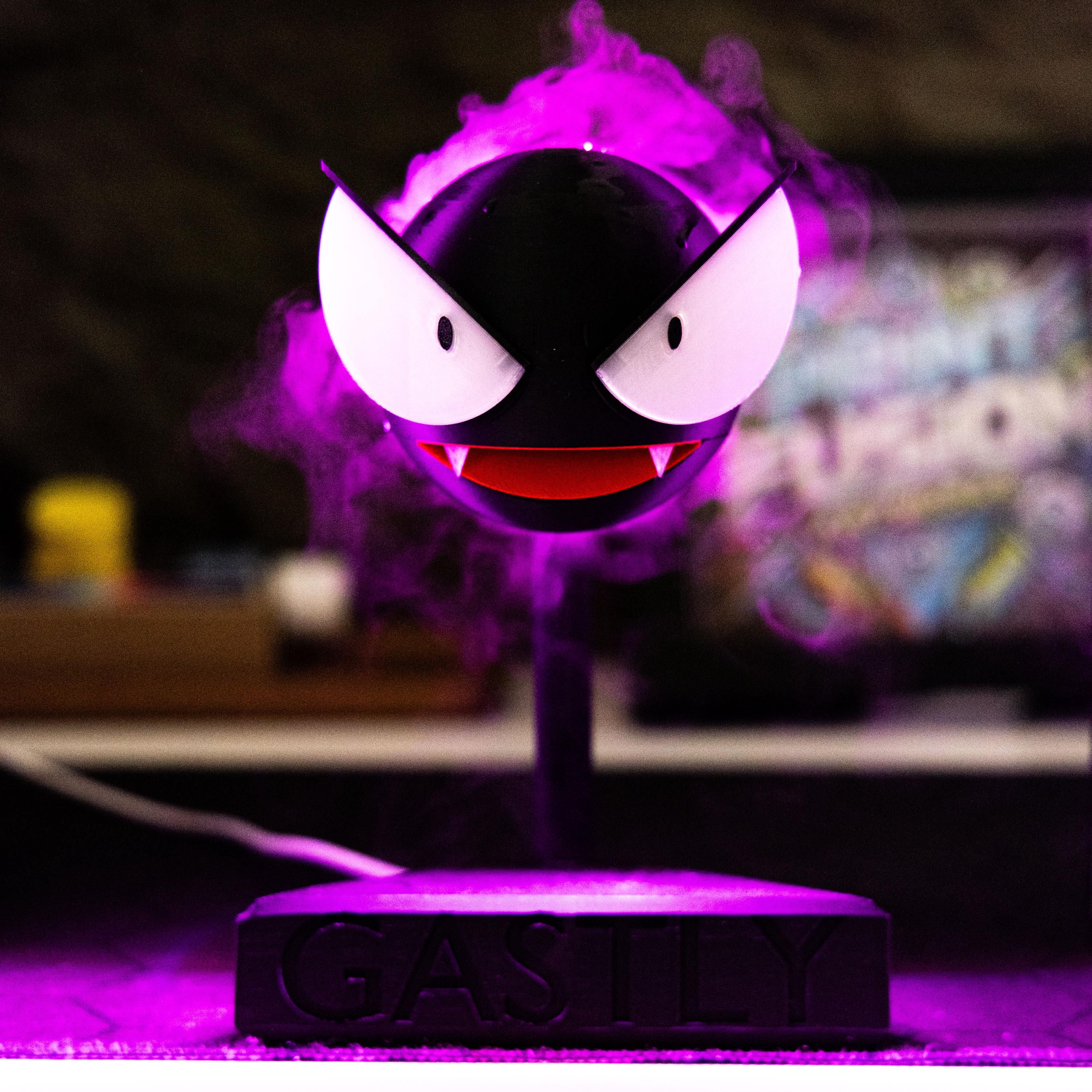 Gastly Ghost Humidifier 3D Printed LED Night Light for Gamer Desk Decor ...