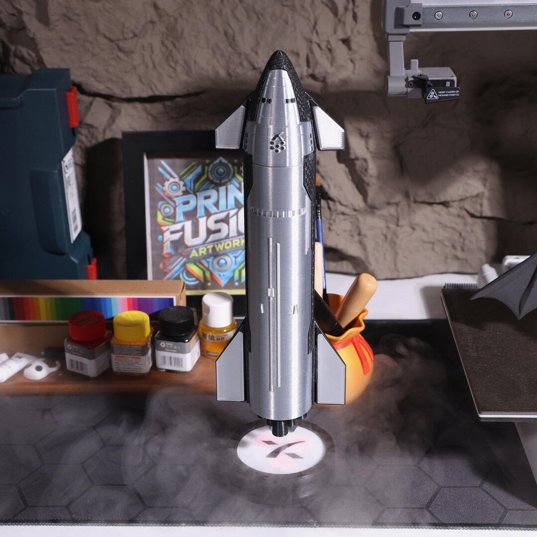 Starship Humidifier With Mist Effect - Spacex Inspired Rocket Decor, 3D ...