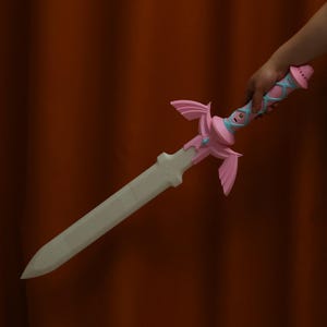 Pink Master Sword Replica Toy Decor LED Gaming Zelda Sword Costume ...