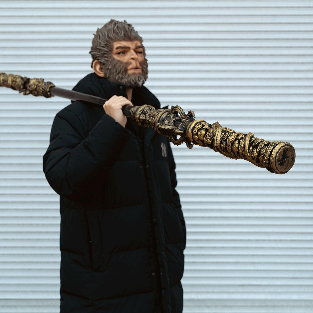 Black Myth Wukong Golden Cudgel Light-up LED Staff, Handcrafted LED ...