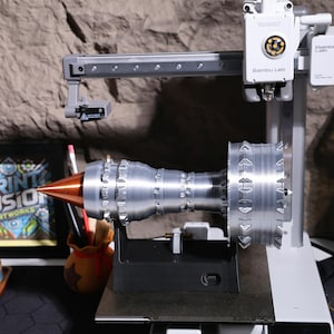 Jet Engine Turbofan Model 3D Printed Motorized Rotating Turbine Blades ...