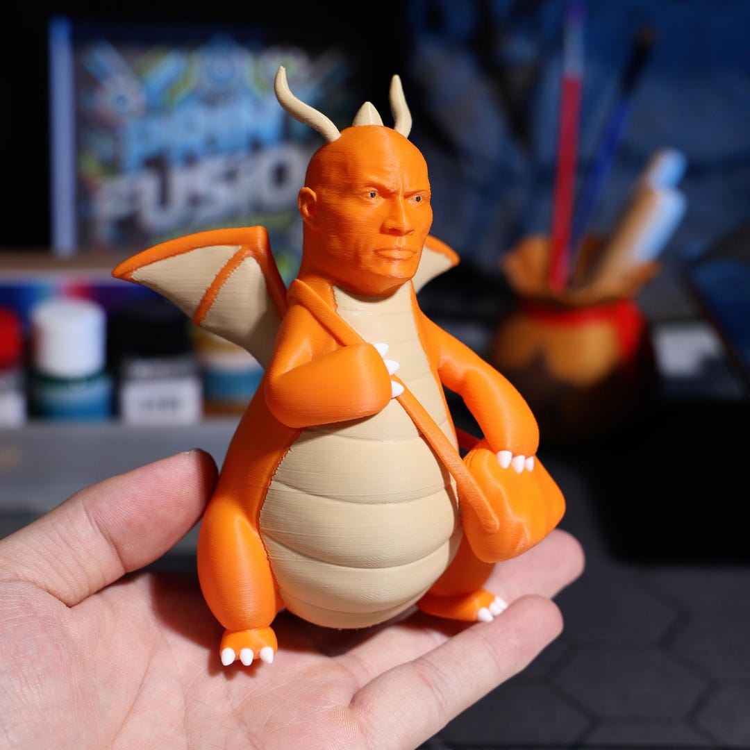 Funny Dragonite Display Figurine the Rock Face and Dragon Body Holiday ...
