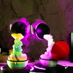 Gastly Humidifier Purple LED Light 3D Printed Desk Decor Gamers Bedroom ...
