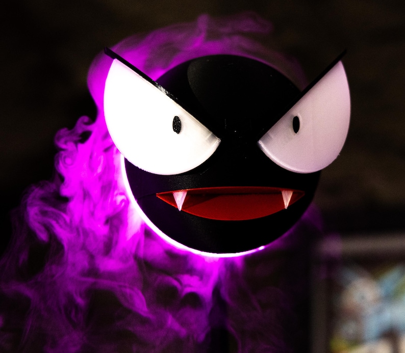 Gastly Ghost Humidifier 3D Printed LED Night Light for Gamer Desk Decor ...