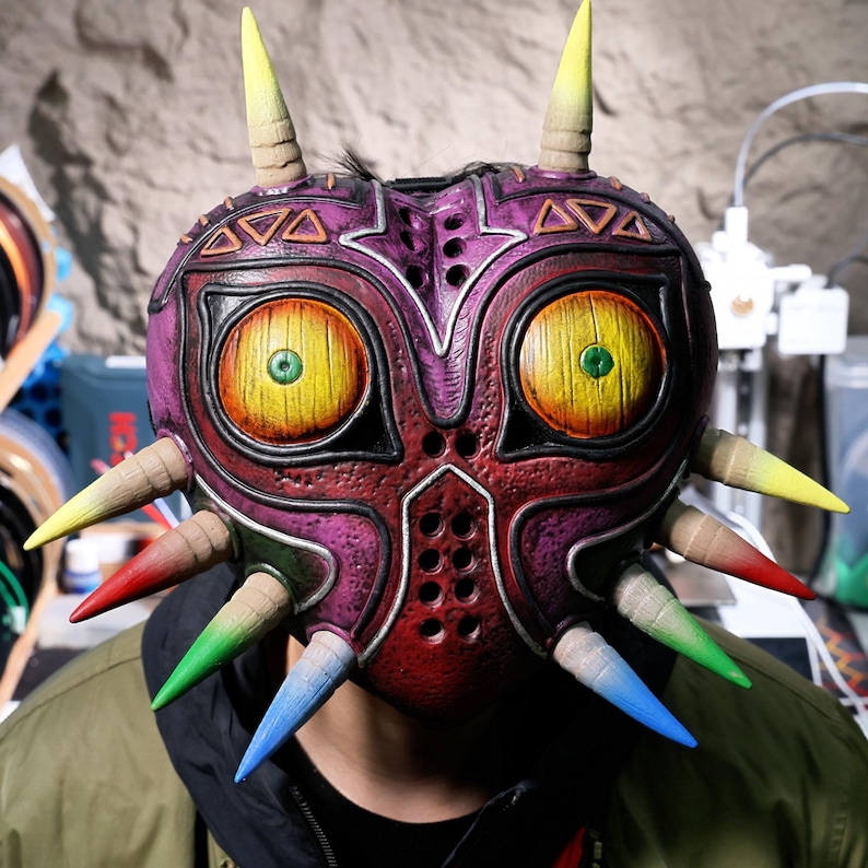 Zelda Legend Mask Latex Costume for Cosplay BOTW TOTK Gamer Gifts ...