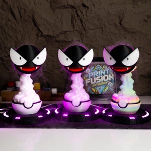 Gastly Humidifier Purple LED Light 3D Printed Desk Decor Gamers Bedroom ...