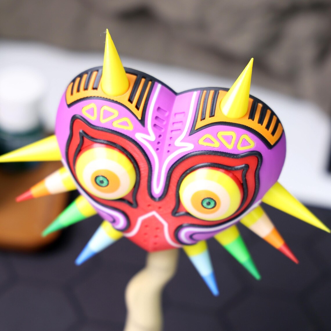 Majora’s Mask 3D Printed LED Zelda Desk Table Decor With Glowing Lights ...