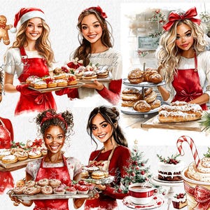 Christmas Bakery Clipart Festive Baking Illustration Holiday Cookies ...