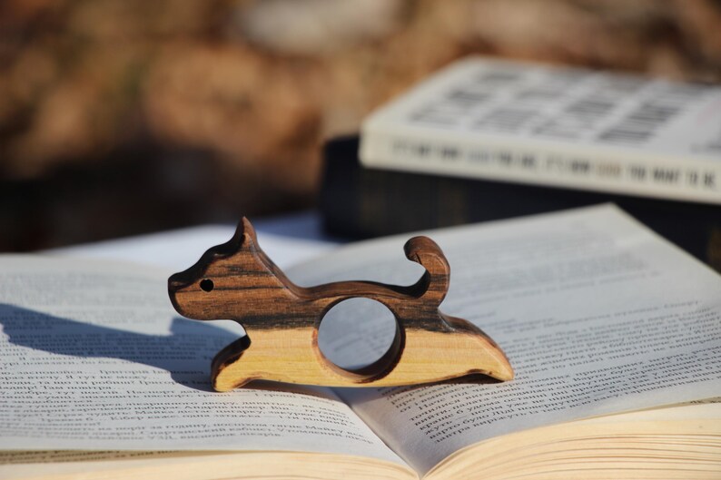 Puppy-shaped Book Thumb Page Holder Made From Natural Walnut ...