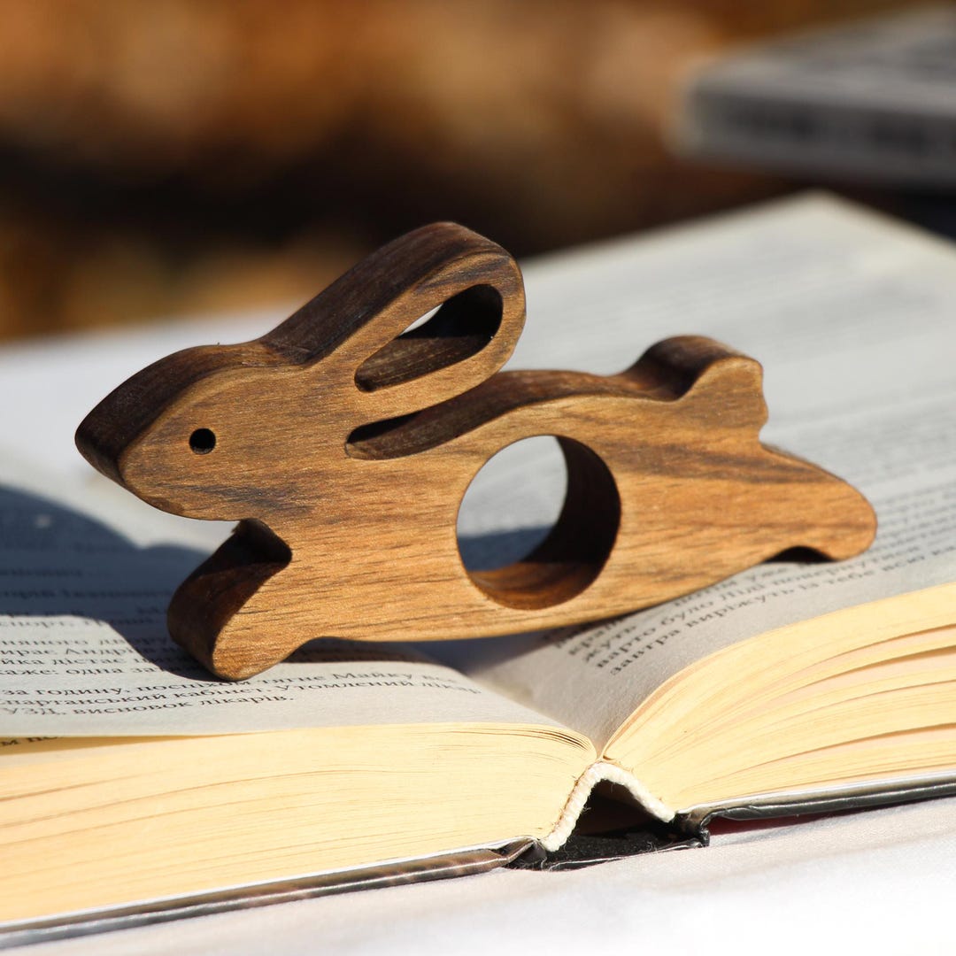 Charming Rabbit Book Page Holder Handcrafted From Natural Walnut ...