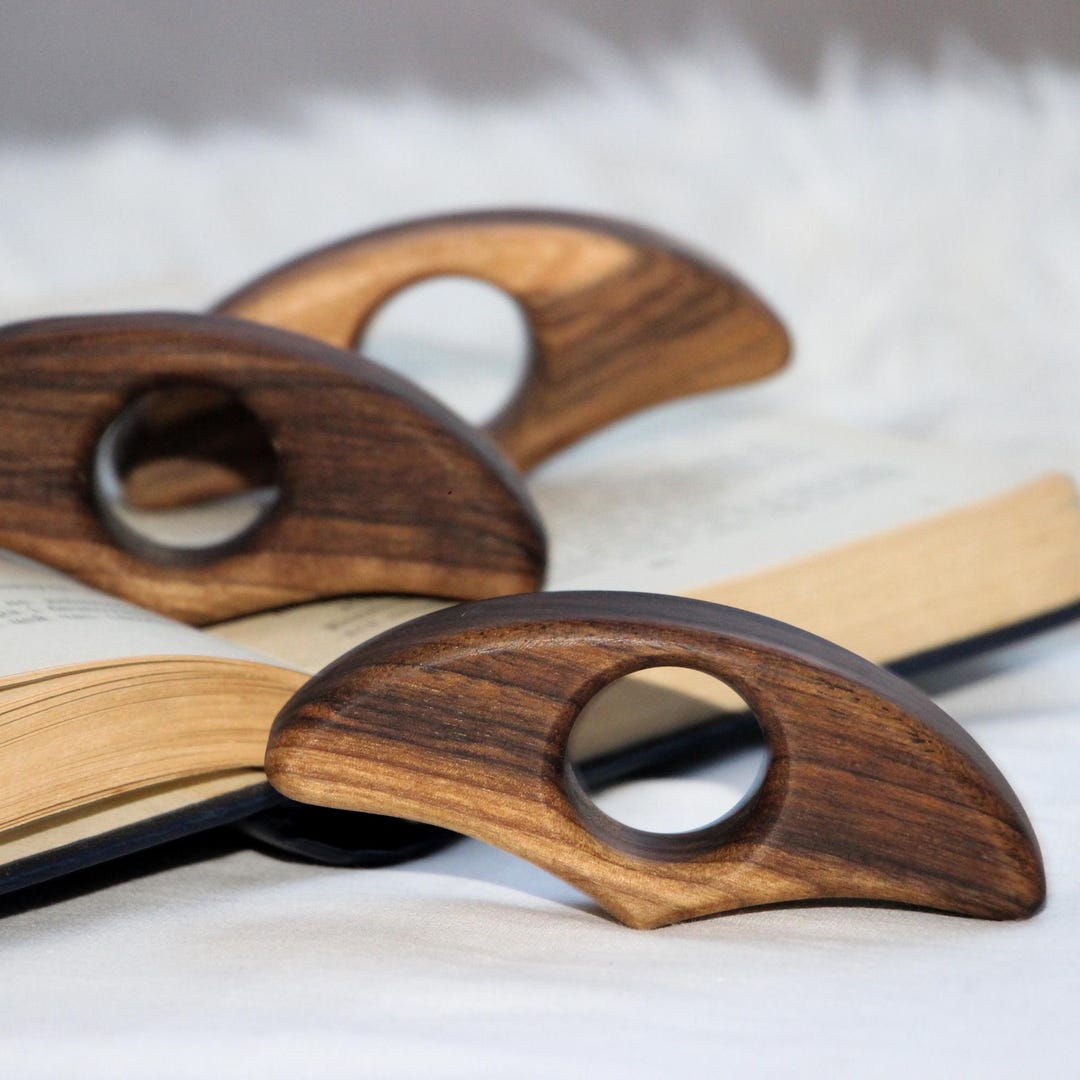 Personalized Thumb Book Page Holder Made From Natural Walnut ...