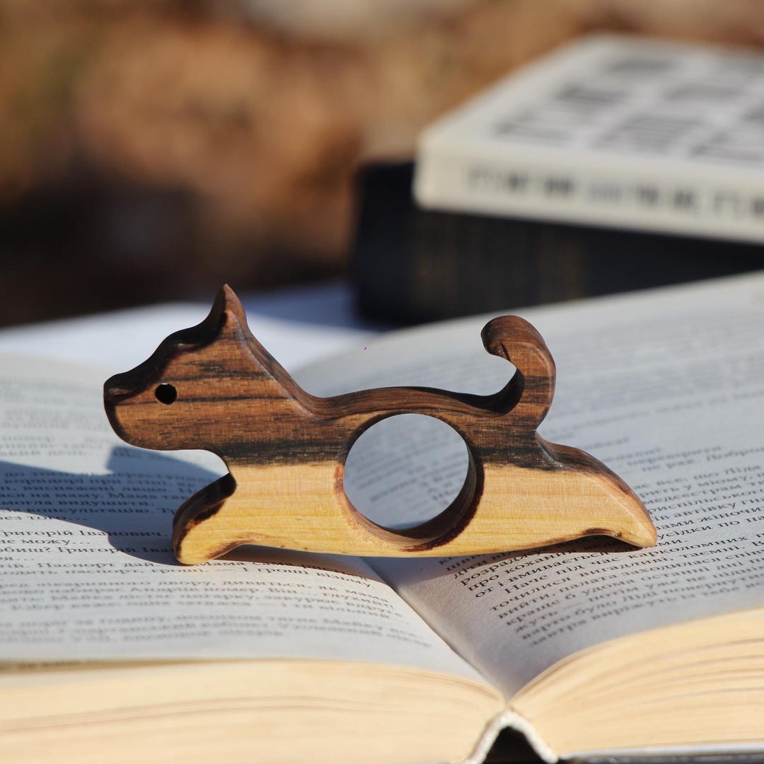 Puppy-shaped Book Thumb Page Holder Made From Natural Walnut ...