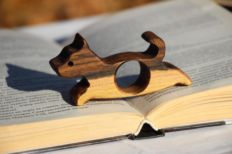 Puppy-shaped Book Thumb Page Holder Made From Natural Walnut ...