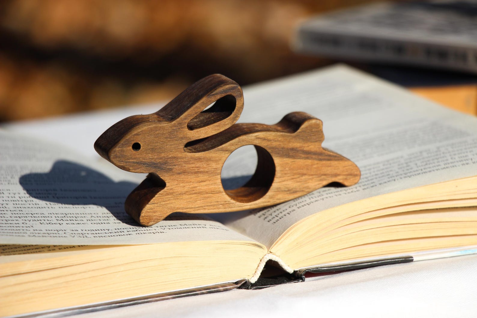 Rabbit-shaped Book Thumb Page Holder Made From Natural Walnut, Handmade ...