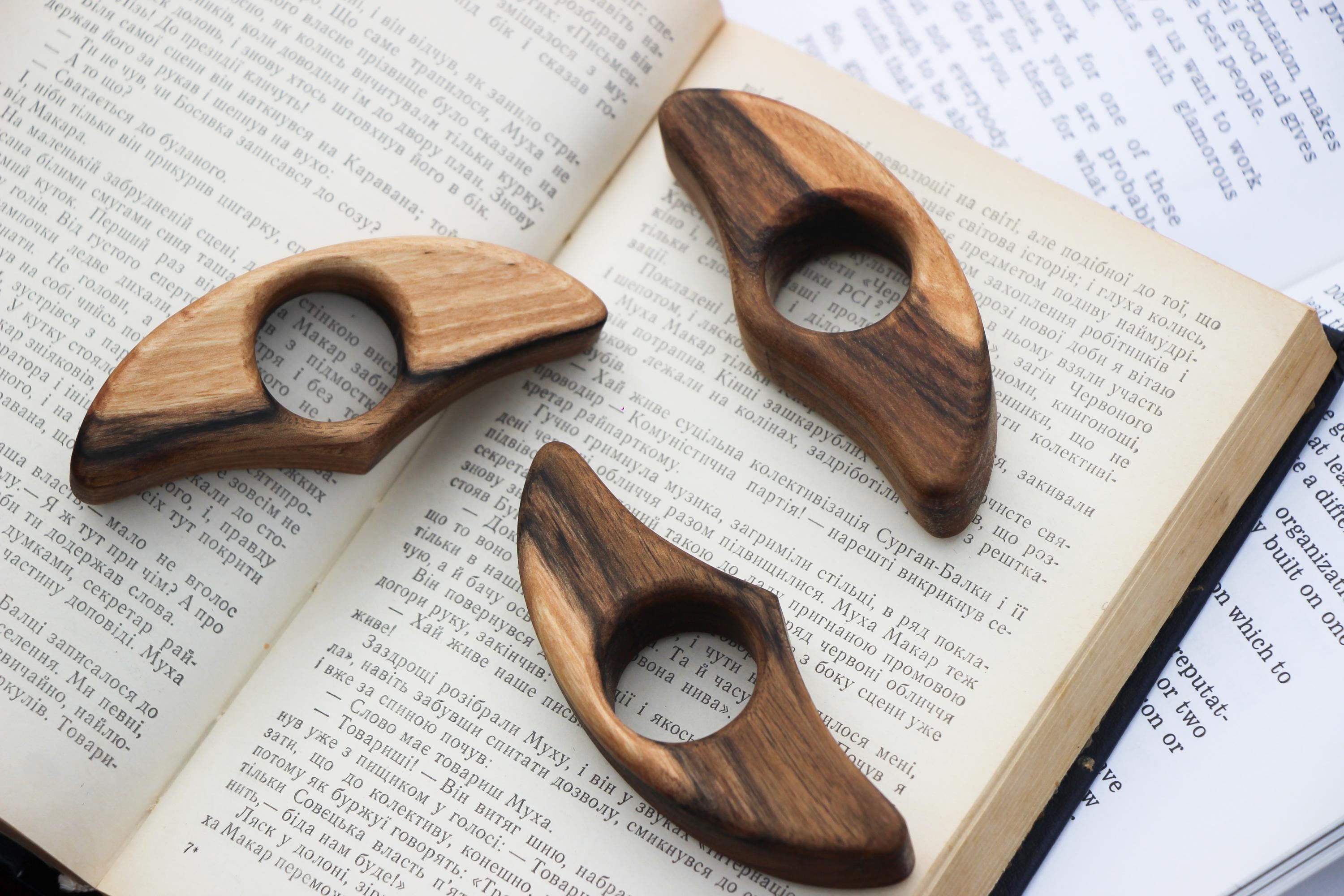 Personalized Wooden Thumb Book Page Holder With Custom Engraving ...