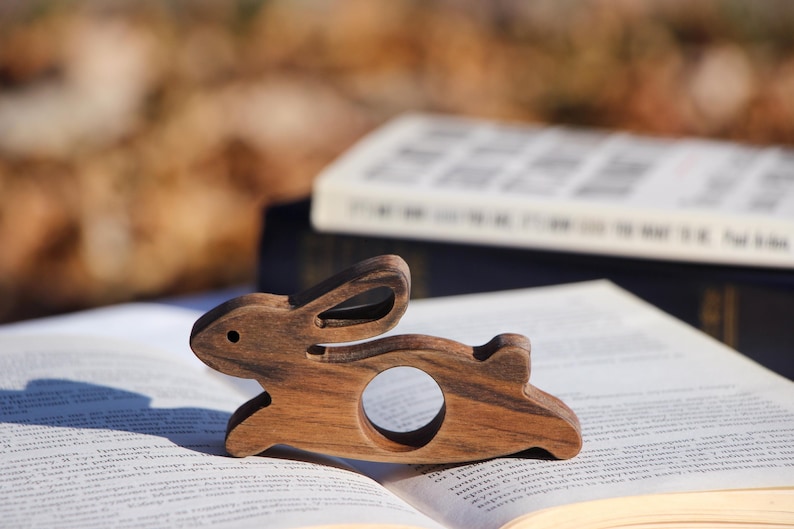 Rabbit-shaped Book Thumb Page Holder Made From Natural Walnut, Handmade ...