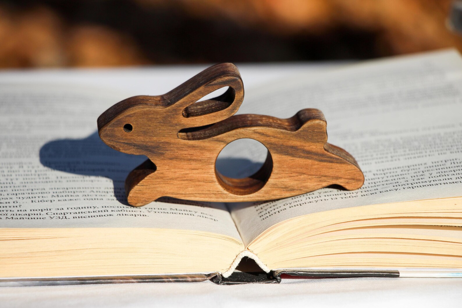 Rabbit-shaped Book Thumb Page Holder Made From Natural Walnut, Handmade ...