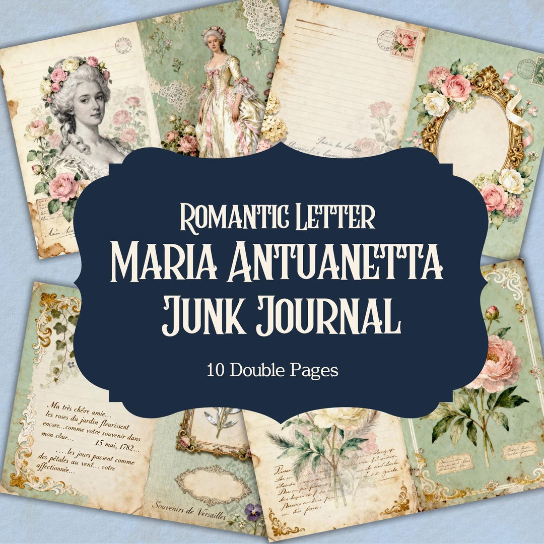 Maria Antoinette Junk Journal Kit | Shabby Chic Roses (digital Download ...