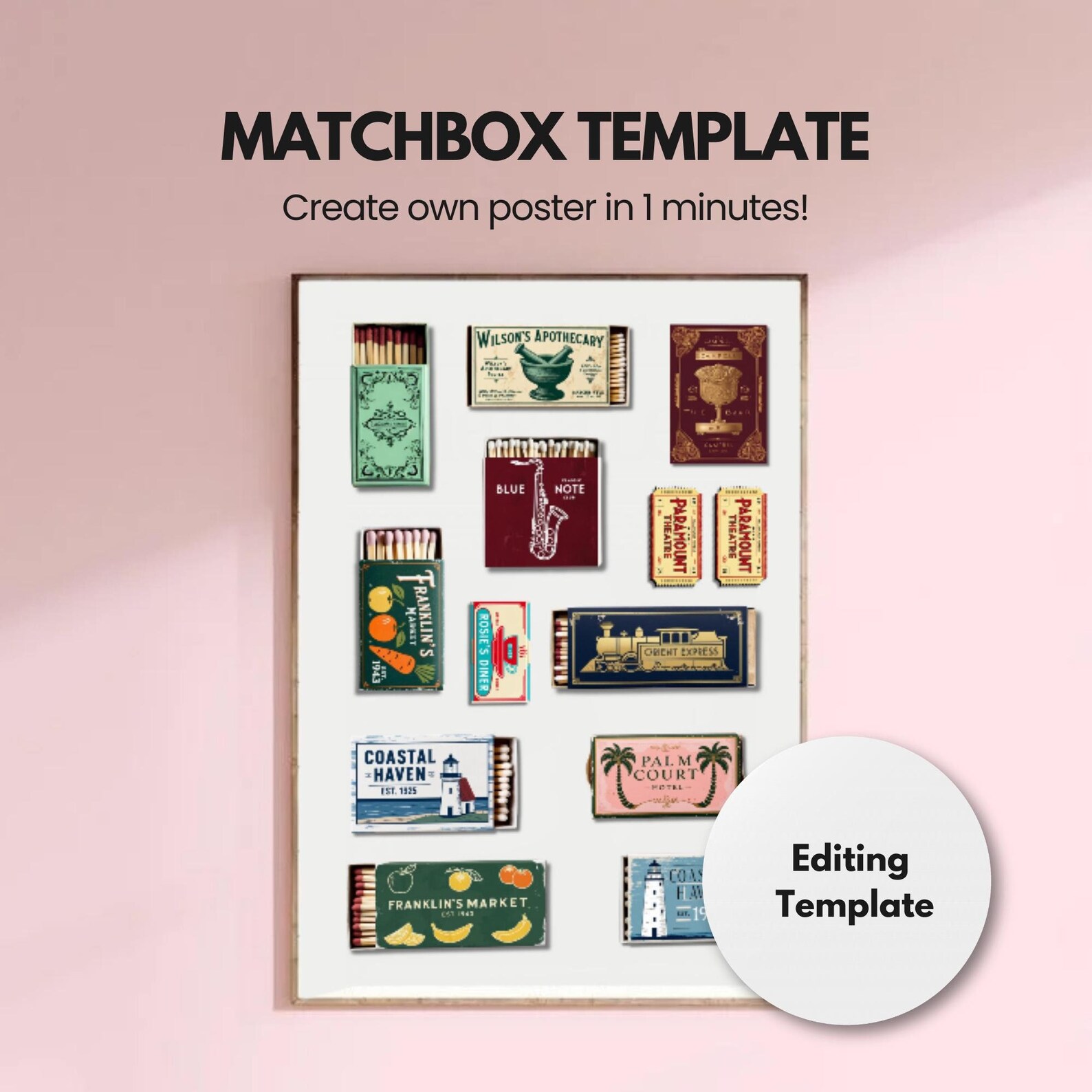 Matchbook Poster Template, Custom Matchbook Design, Personalized ...