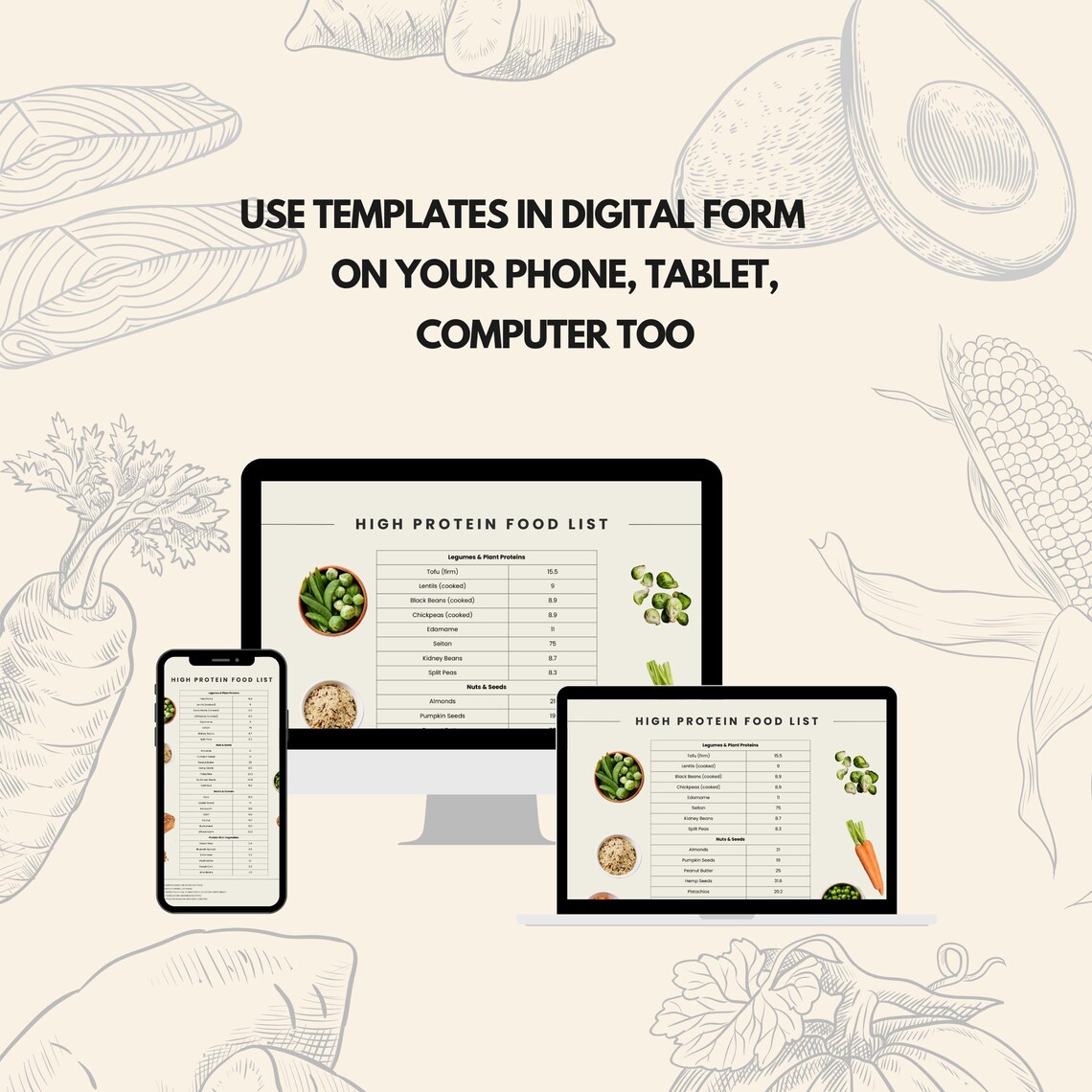 High Protein Food List Chartnutrition Meal Planning Guide Printable ...