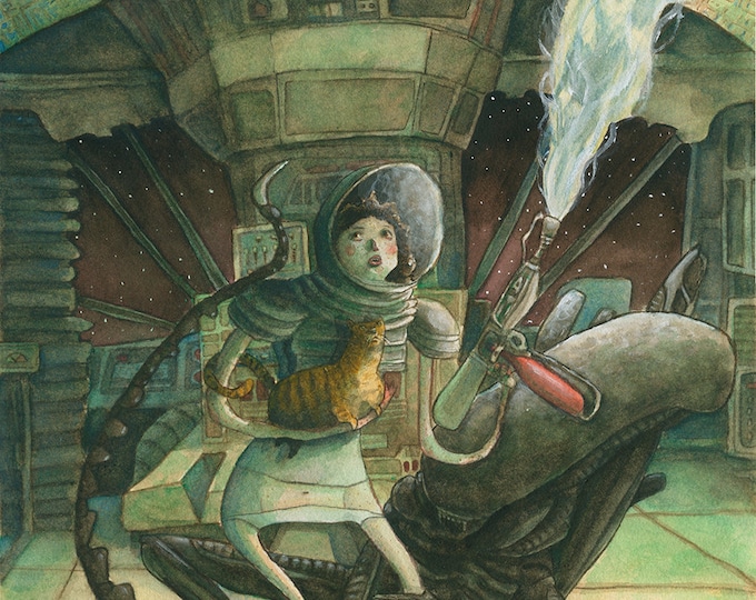 Ripley Alien Original Watercolor Painting - Etsy