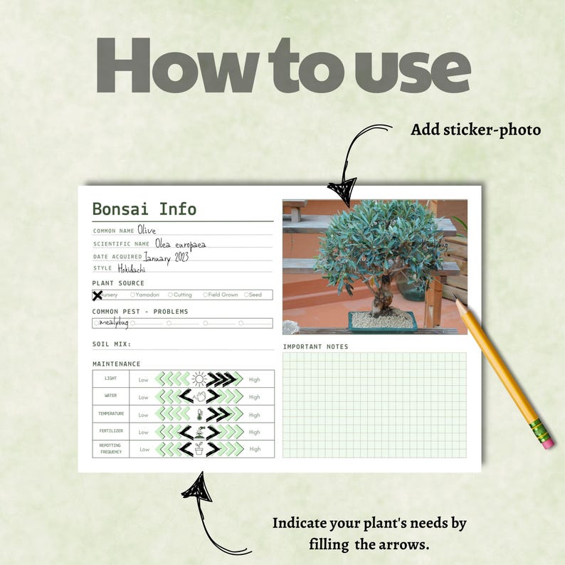 Bonsai Care Tracker, Bonsai Growing Planner, Bonsai Care Bundle, Bonsai ...