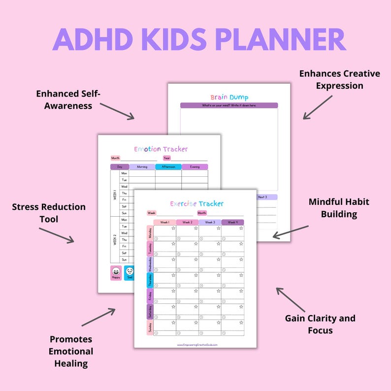 ADHD Kids DIGITAL Planner Journal: Daily & Weekly Organizer, Homework ...