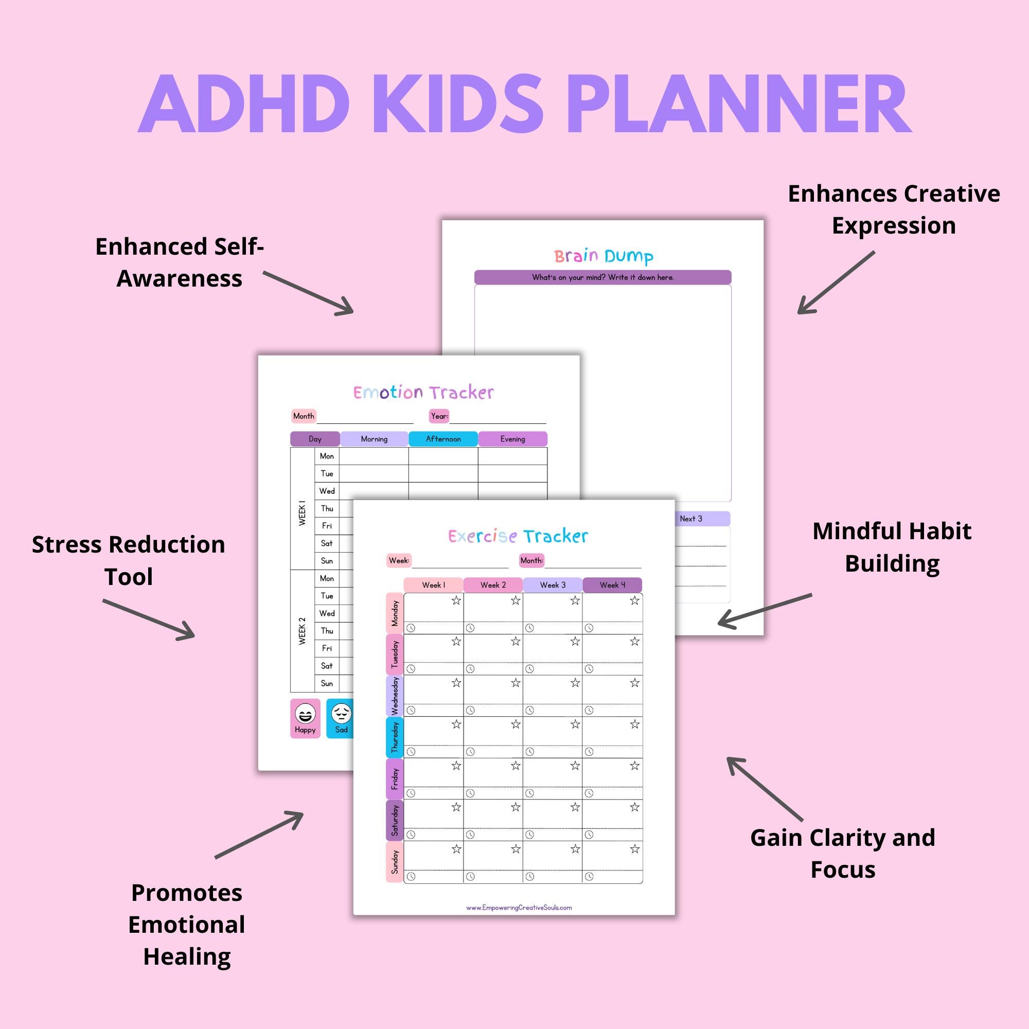 ADHD Kids DIGITAL Planner Journal: Daily & Weekly Organizer, Homework ...