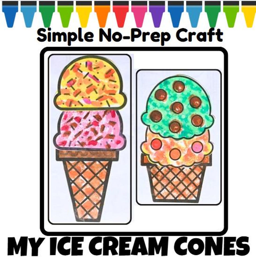 My Ice Cream Cones Cut and Paste Craft and Dot Marker Coloring and ...