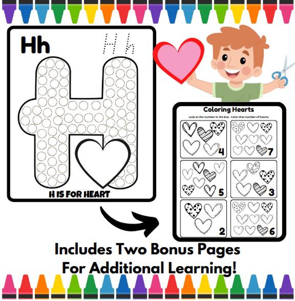 My Jar of Hearts Cut and Paste Craft and Bonus Coloring Page and ...