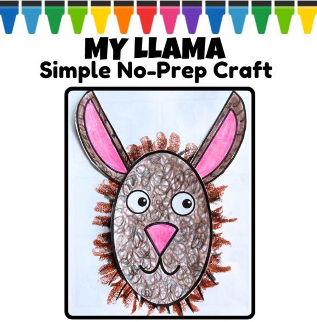 Cut and Paste Llama Simple Craft and Dot Marker and Coloring Page No ...