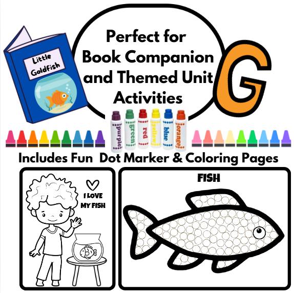 Cut and Paste Goldfish Pet Simple Craft Plus Dot Marker & Coloring Page ...