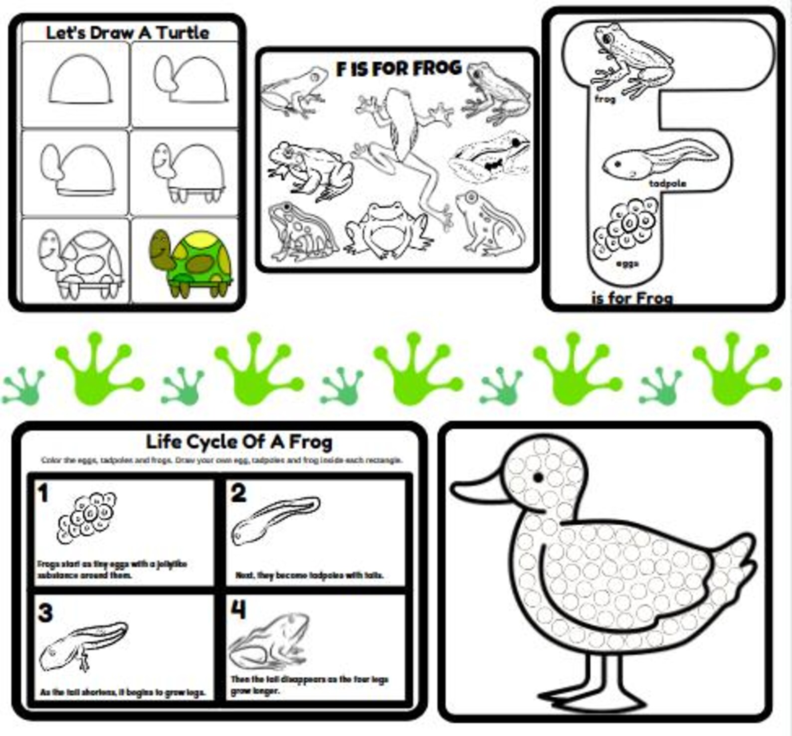 Pond Coloring and Dot Marker Pages Preschool Kindergarten Curriculum ...