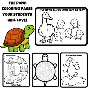 Pond Coloring and Dot Marker Pages Preschool Kindergarten Curriculum ...