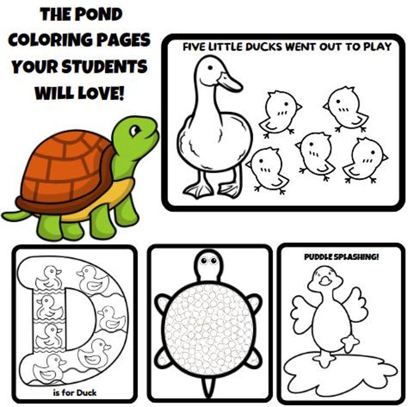 Pond Coloring and Dot Marker Pages Preschool Kindergarten Curriculum ...