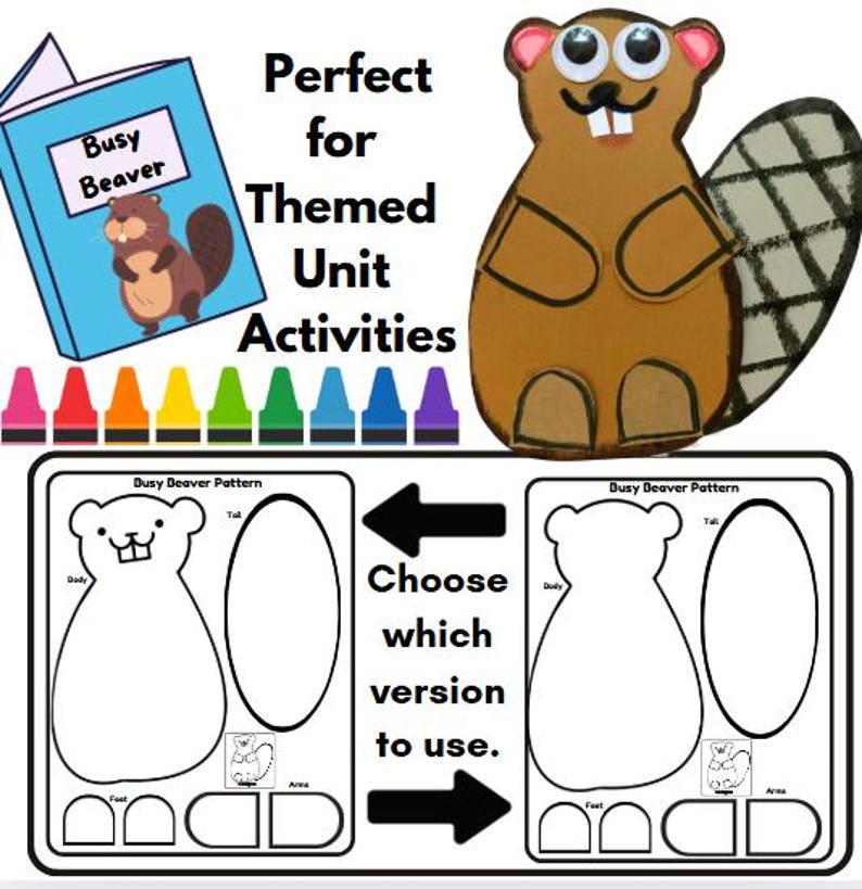 Busy Beaver Cut and Paste Craft and Dot Marker Coloring and Counting ...