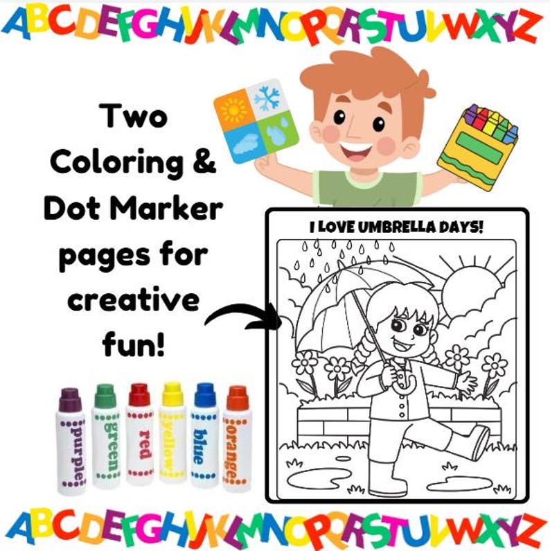 Weather Bingo Game Plus Coloring and Dot Marker Page for Preschool and ...