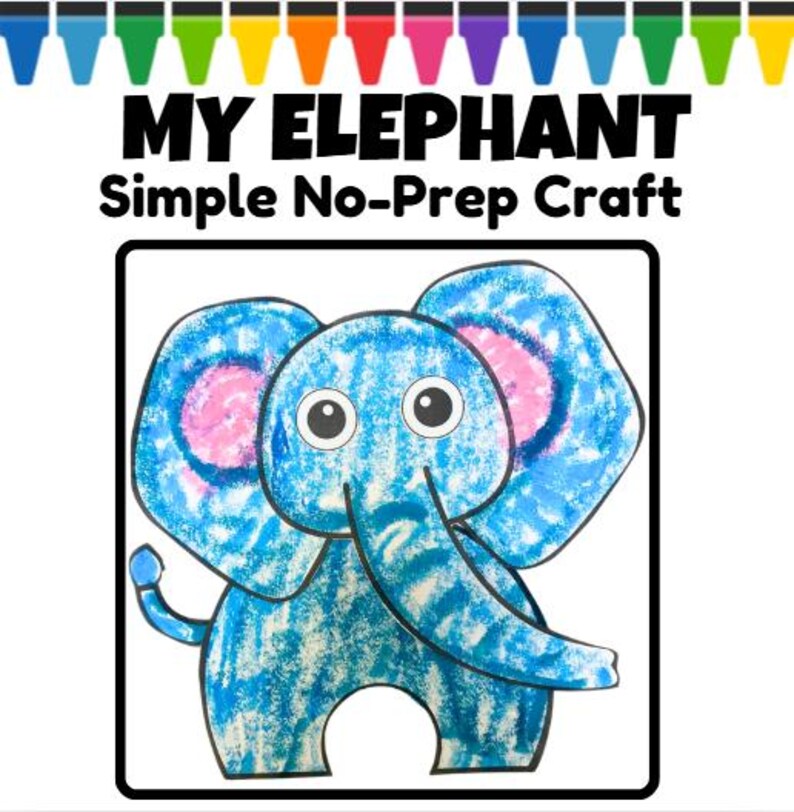 My Elephant Cut and Paste Craft Plus Bonus Learning Pages Animal Craft ...