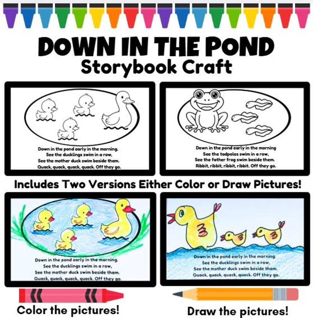 Down in the Pond Storybook Craft Pre-reader Activity Pond Theme No-prep ...