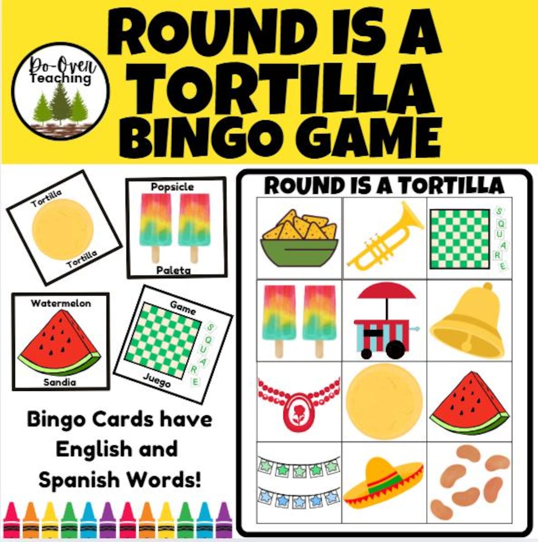 Round is A Tortilla A Book of Shapes Book Companion Bingo Game Plus ...