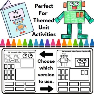 My Rectangle Robot Shape Cut and Paste Craft and Bonus Robot Worksheets ...