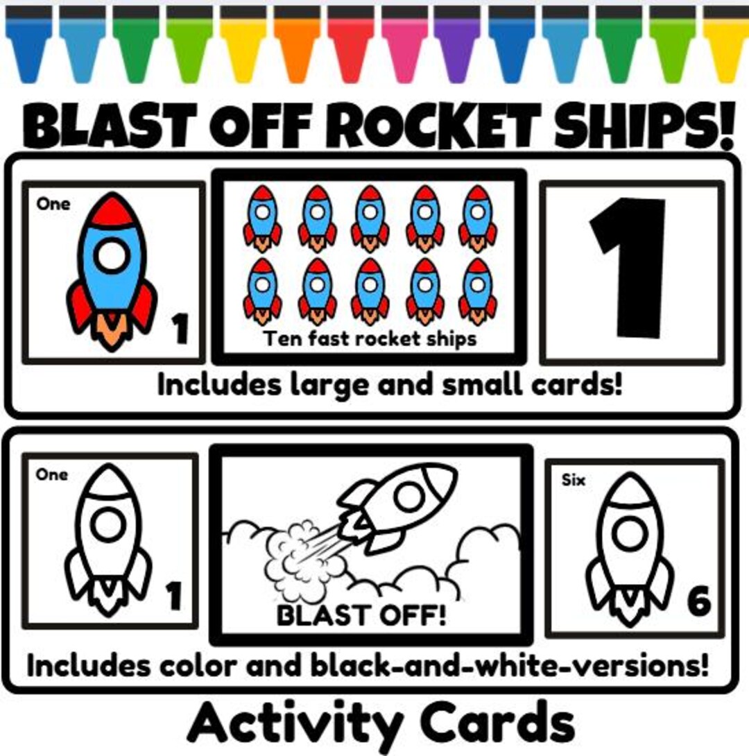 Blast off Rocket Ships Circle Rhyme Poem Cards & Bonus Pages Space ...