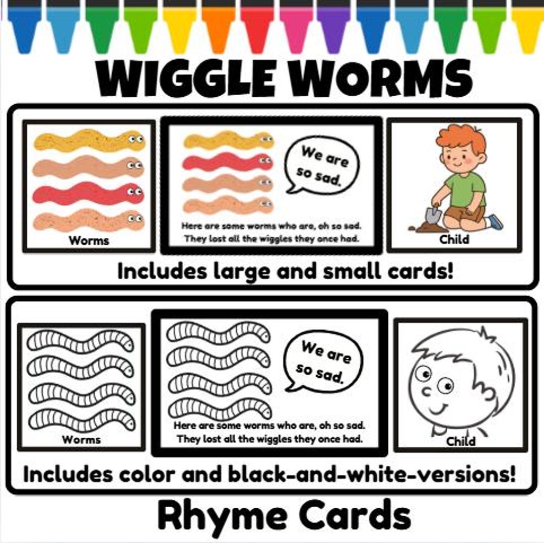 Wiggle Worms Circle Rhyme Poem Cards Plus Bonus Pages Spring Seasonal ...