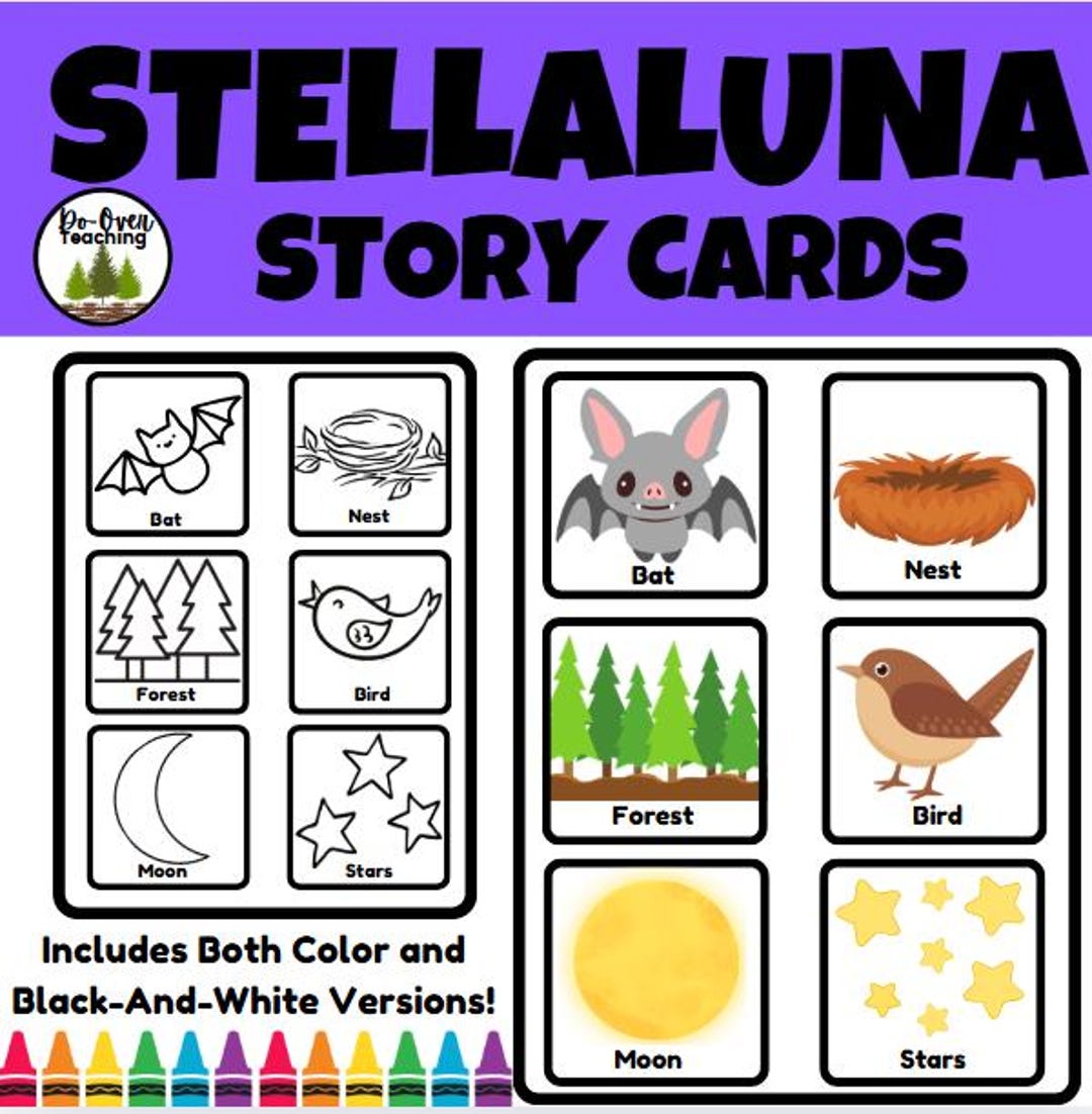 Stellaluna Book Companion Story Cards Activity Craft Circle Bat ...