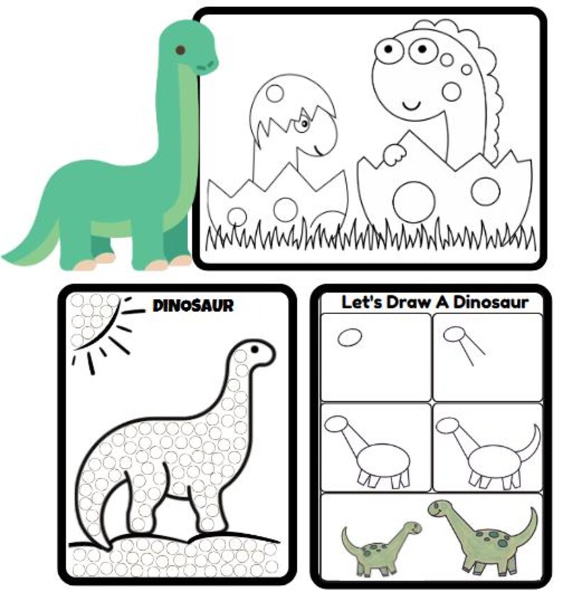 Dinosaur Coloring and Dot Marker Pages Preschool Kindergarten ...